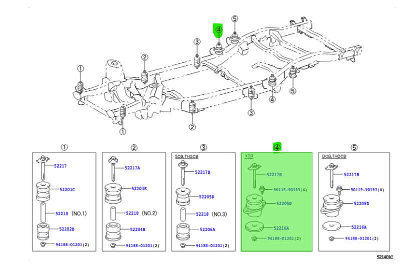 Toyota Hilux (2008-2011) No4 Engine Mounting Bush - Toyota Parts Direct