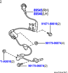 Toyota RAV4 2012-2019 Sensor, Speed, Rear RH - Toyota Parts Direct