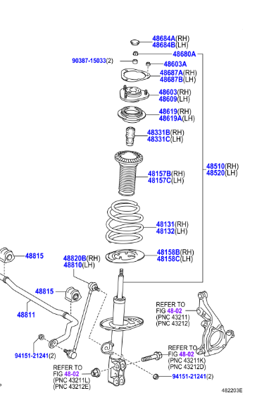 Toyota RAV4 2005-2012 Absorber Assy, Shock, Front RH - Toyota Parts Direct