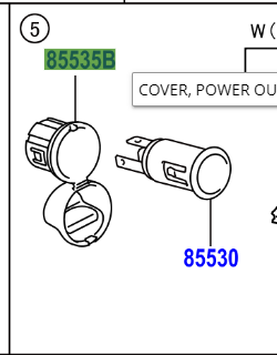 Toyota Yaris/Hybrid 2014-2020 Power Outlet Socket Cover - Toyota Parts Direct