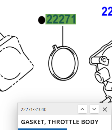 Toyota Alphard/vellfire 2008-2015 Gasket, Throttle Body - Toyota Parts ...