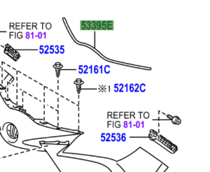 Toyota Yaris/Hybrid 2014-2020 Seal, Hood To Front End Panel - Toyota ...