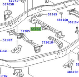 Toyota Hilux 2005-2012 Crossmember Sub-Assemble - Toyota Parts Direct