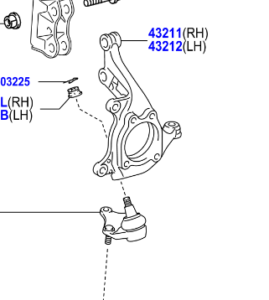 Toyota Auris/Hybrid 2012-2018 Lower Ball Joint Assy LH - Toyota Parts ...