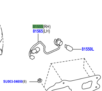 Toyota GT86 2012-2016 Socket & Wire Sub-Assy, Rear Combination Lamp RH ...