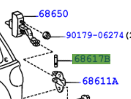 Toyota Rav4 2000-2005 Back Door Check Pin - Toyota Parts Direct