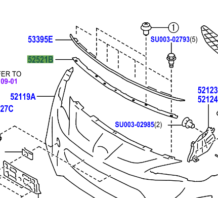 Toyota GT86 2012-2016 Retainer, Front Bumper, Upper - Toyota Parts Direct