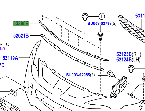 Toyota GT86 2012-2016 Seal, Hood To Front End Panel - Toyota Parts Direct