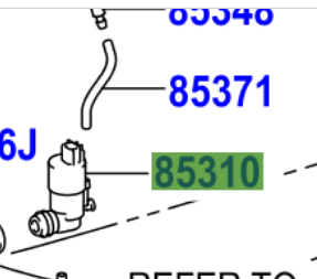 Toyota Verso 2009-2017 Windshield Washer Motor And Pump Assy - Toyota ...