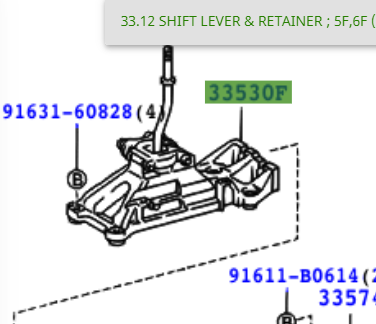 Toyota MR2 1999-2005 Lever Assy, Shift (For Floor Shift) - Toyota Parts ...