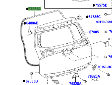 Toyota RAV4 2012-2019 Tailgate Seal - Toyota Parts Direct