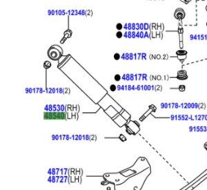 Toyota RAV4 2005-2012 Rear Shock Absorber - Toyota Parts Direct