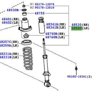 Toyota Premio / Allion (2001-2007) Rear Shock Absorber - Toyota Parts ...