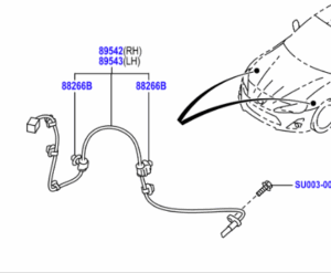 Toyota GT86 2012-2016 Front ABS Sensor L/H - Toyota Parts Direct