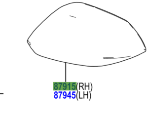 Toyota Corolla 2019 onwards R/H Wing Mirror Cover Painted Juniper blue ...