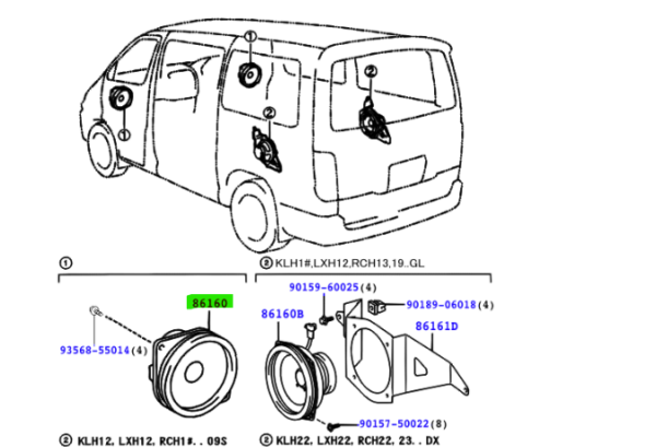 Toyota Hiace (2006-2008) Front Speaker - Toyota Parts Direct