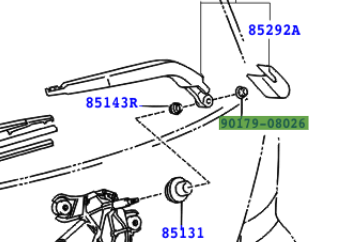 Toyota Yaris 2001 - 2005 Rear Wiper Nut - Toyota Parts Direct